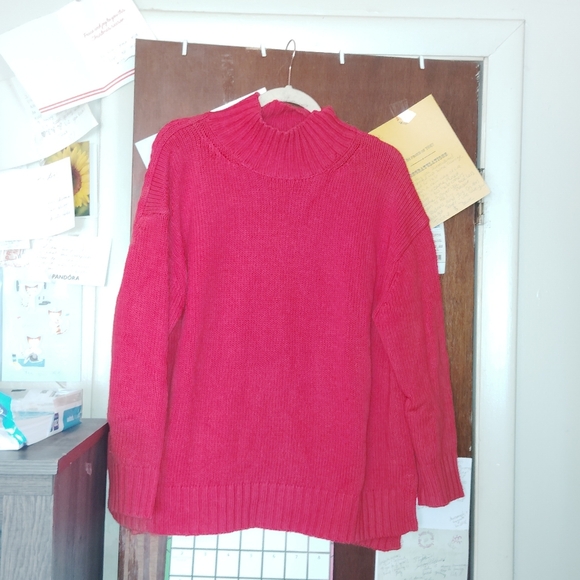 Tuckernuck | Sweaters | Tuckernuck Light Red Mock Neck Oversized ...